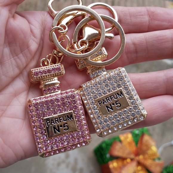 Accessories | Crystal Rhinestone Perfume Bottle Keychain Bagpurse Key ...
